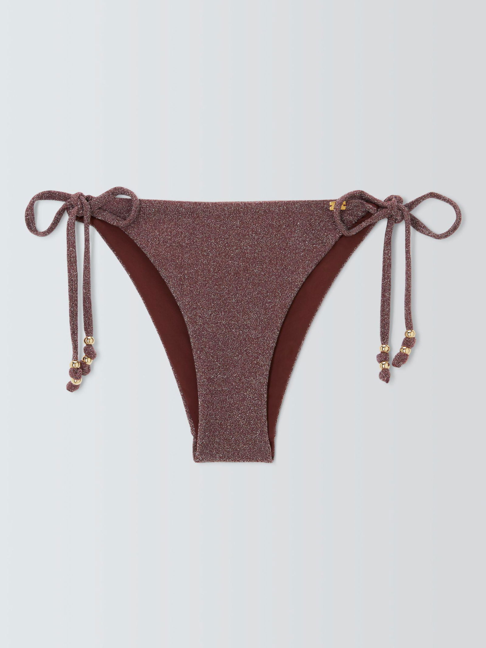 AND/OR Shimmer String Bikini Bottoms in Chocolate | Endource