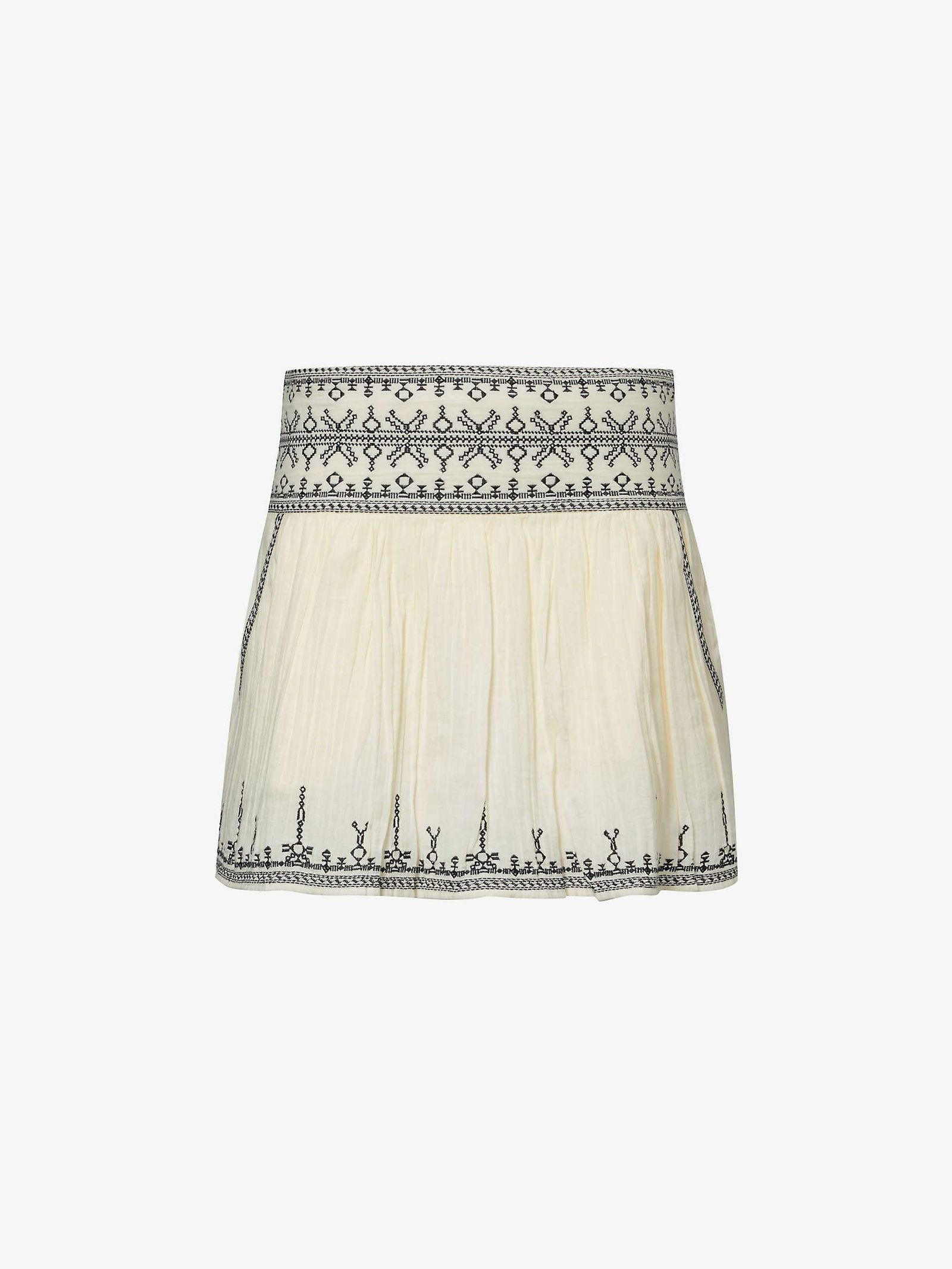 ISABEL MARANT ÉTOILE Picadilia Embroidered Cotton Mini Skirt in ECRU ...