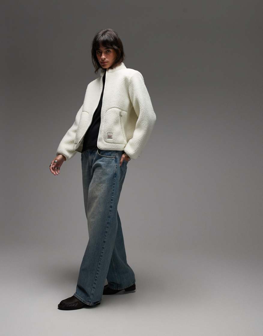 LEVI'S Sienna Fleece Zip Through Jacket In White | endource