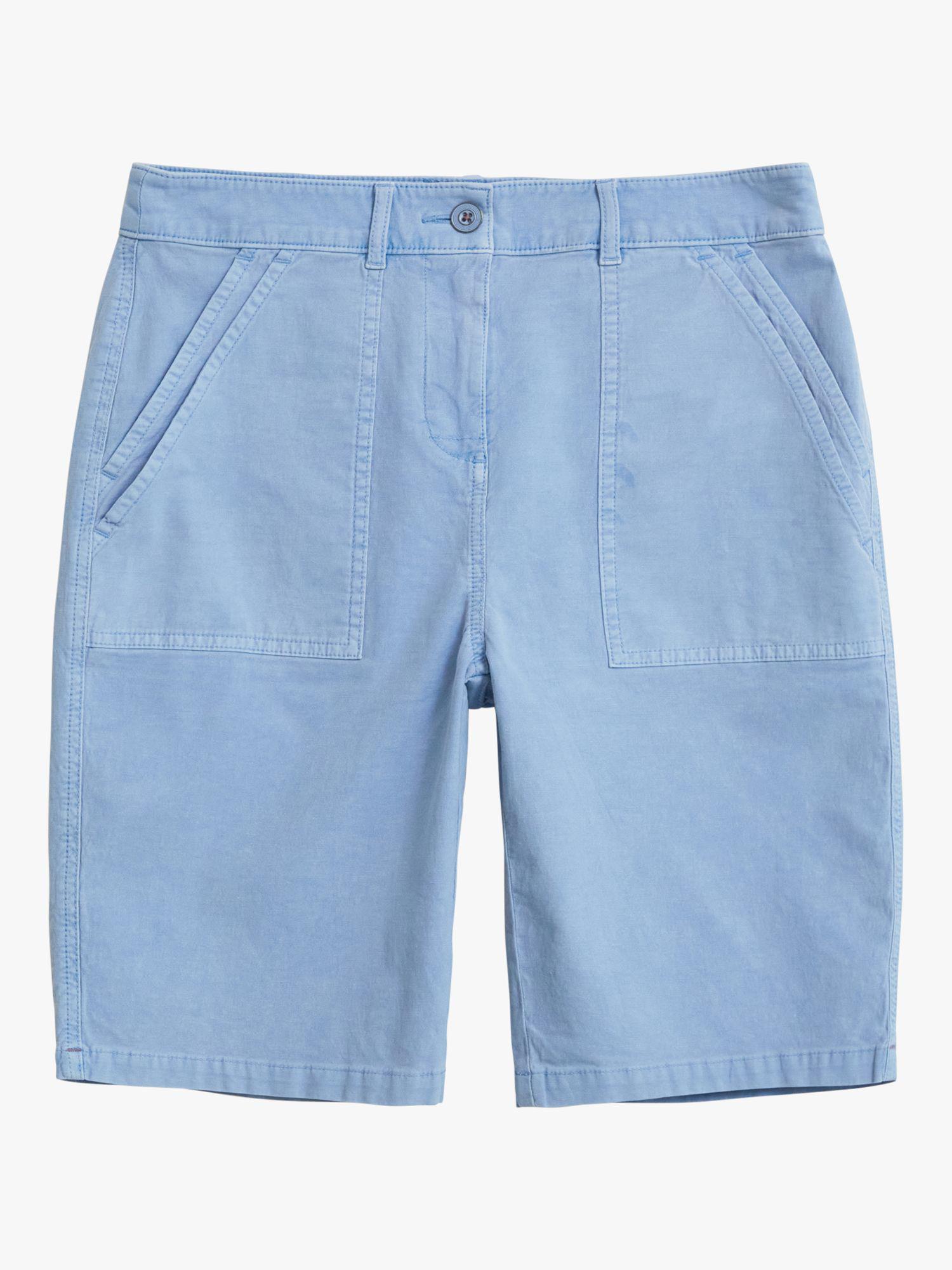 WHITE STUFF Twister Linen Blend Shorts in Light Blue | Endource