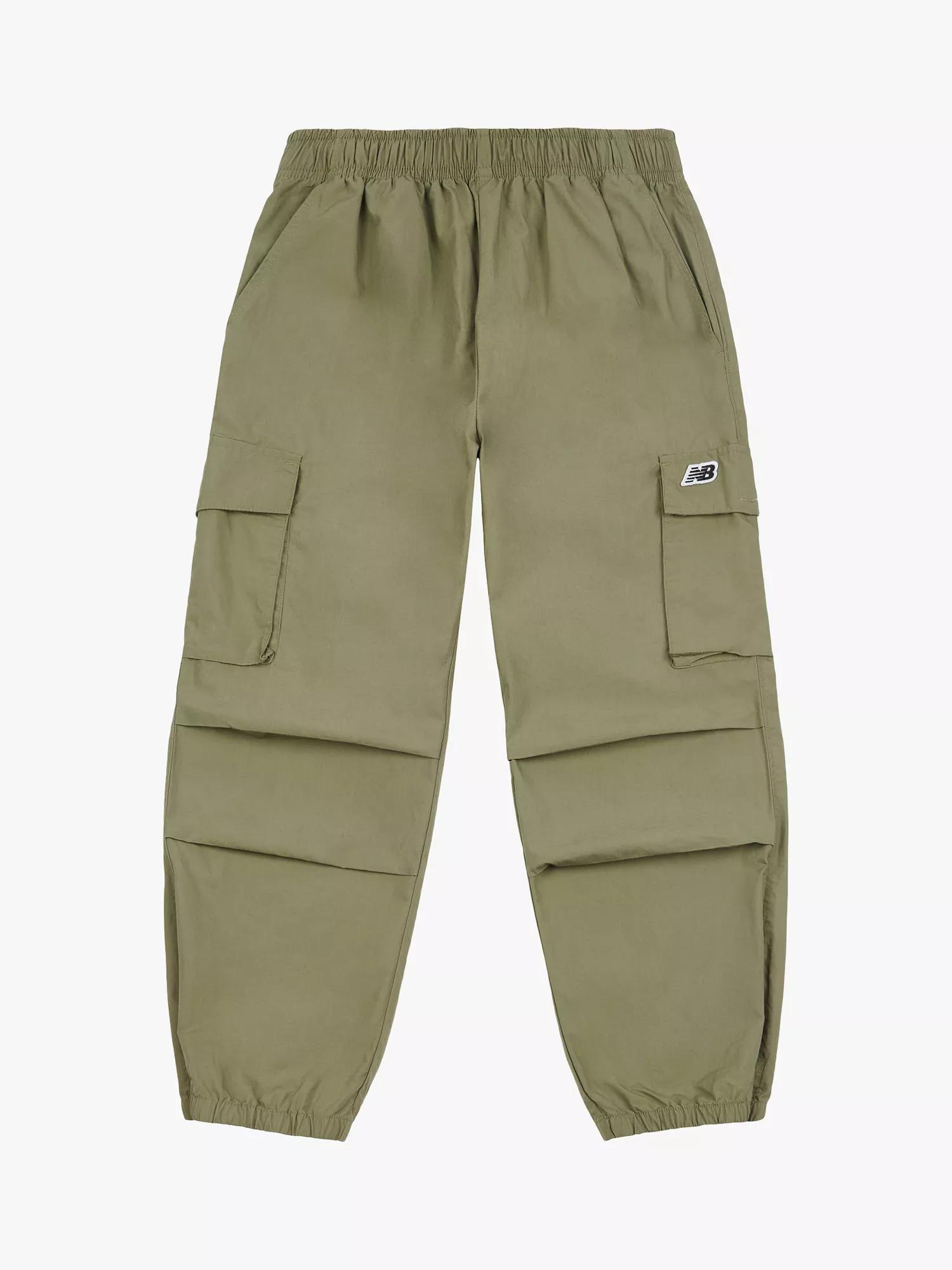 NEW BALANCE Premium Cotton Cargo Trousers in Dark Olivine | endource