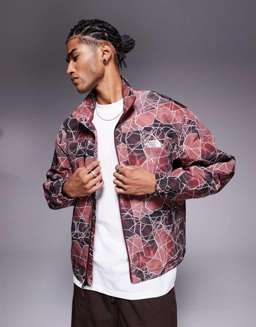 THE NORTH FACE Easy Wind Zip Track Jacket in BURGUNDY | endource