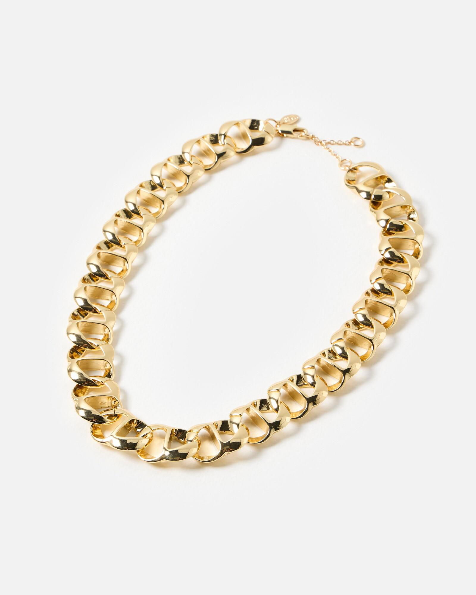 OLIVER BONAS Gillian Gold Tone Chunky Chain Necklace in Gold | endource