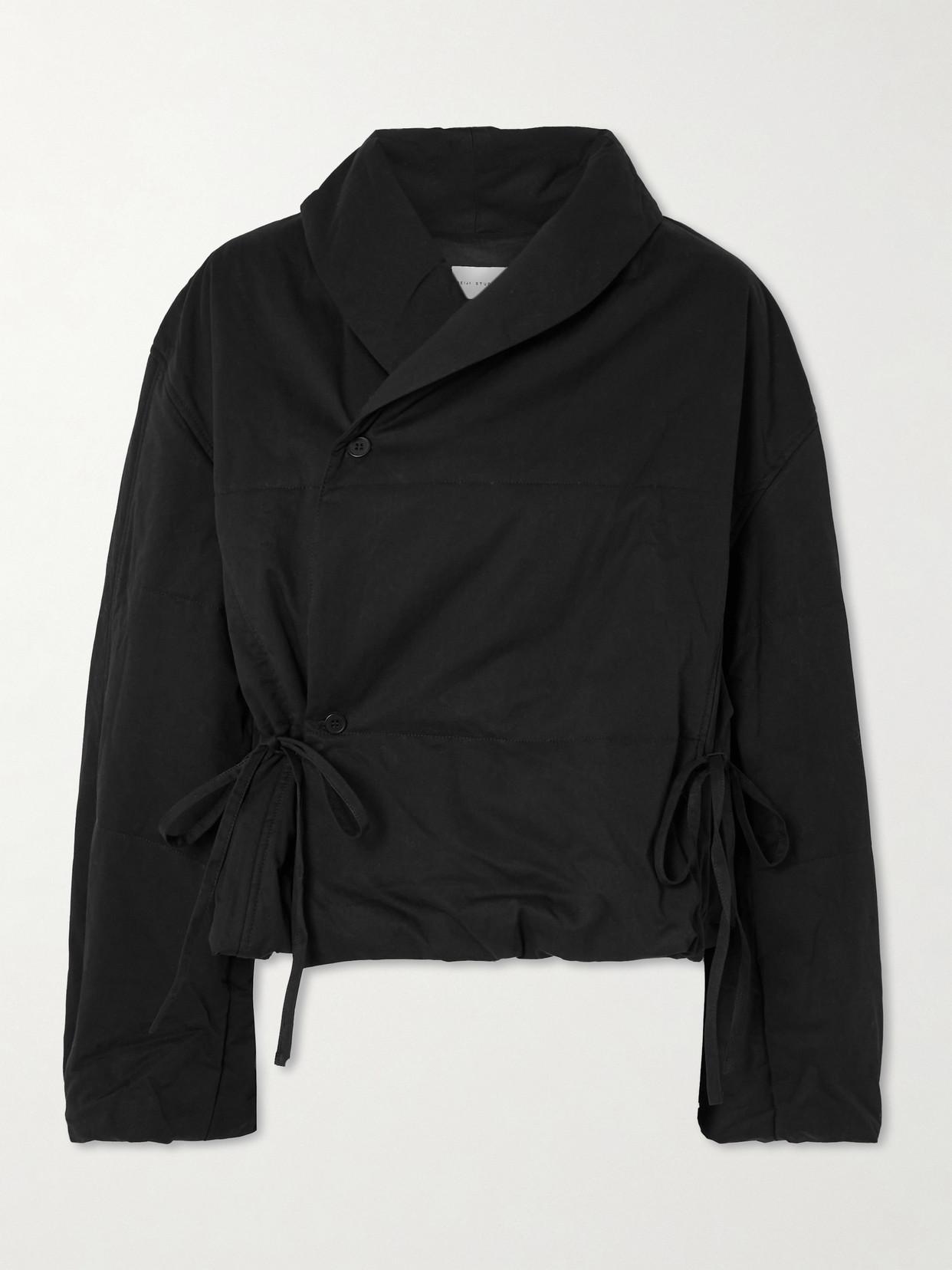 DEIJI STUDIOS Bubble Padded Organic Cotton-Twill Jacket in Black | endource