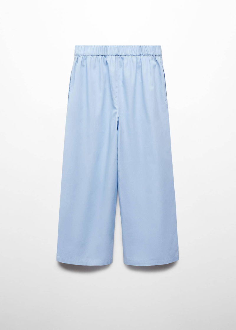 MANGO Wide-Leg Trousers in Blue | Endource
