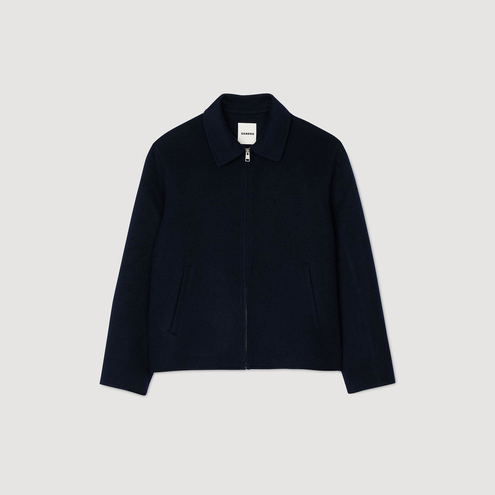 SANDRO Double-Faced Wool Jacket in Royal Blue | endource