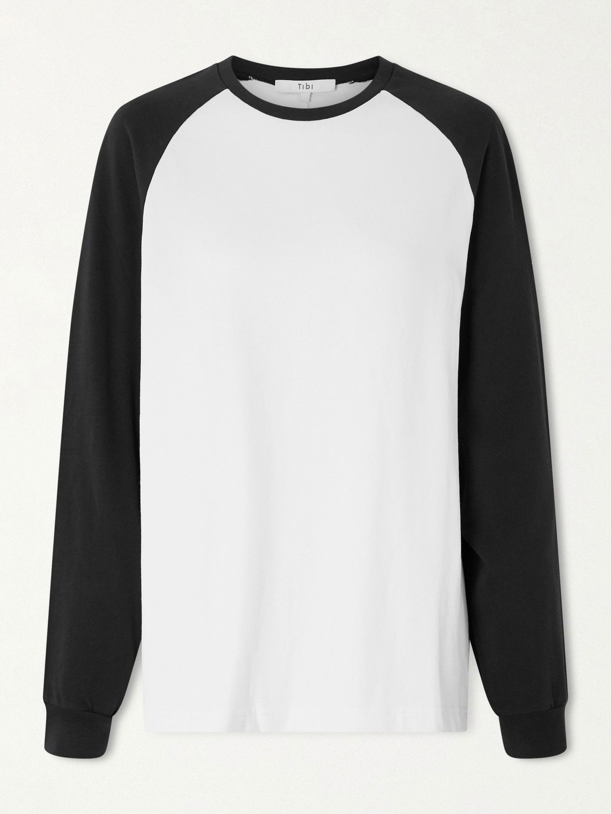 TIBI Perfect T Two-Tone Cotton-Jersey T-shirt | endource