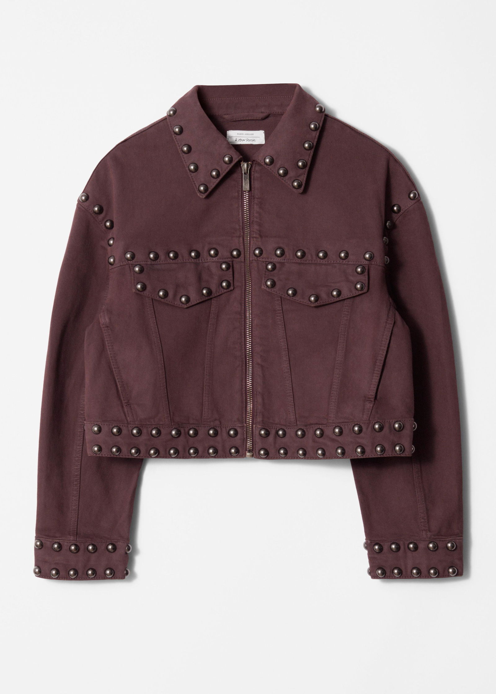 & OTHER STORIES Studded Jacket in Dark Brown | endource
