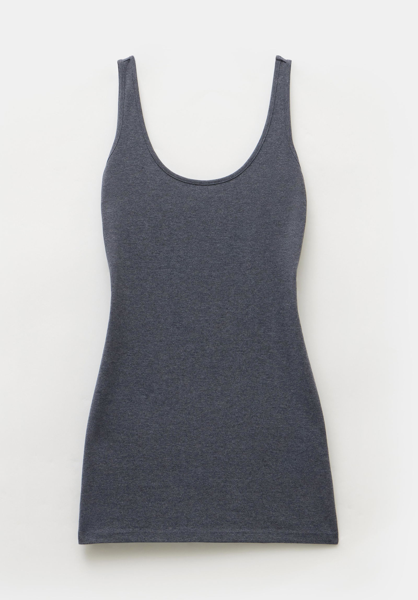 HUSH Marcy Long Line Tank in Charcoal Marl | endource