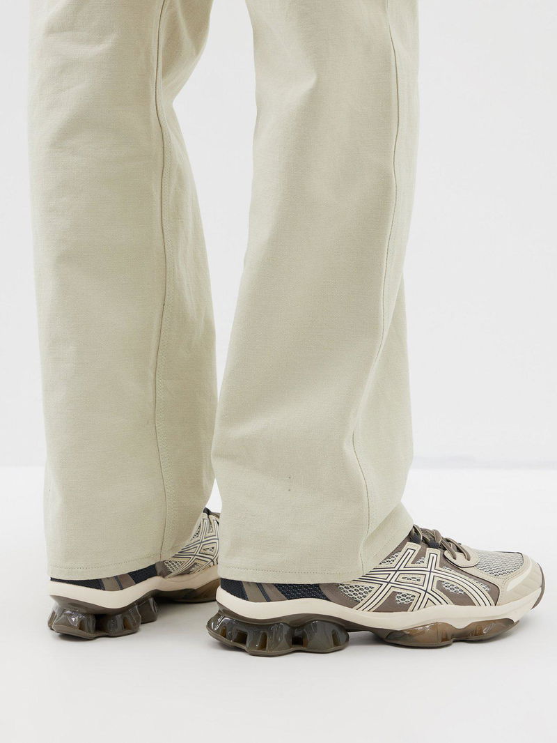 ASICS Gel-Quantum Kinetic Mesh And Faux-Leather Trainers in Brown ...