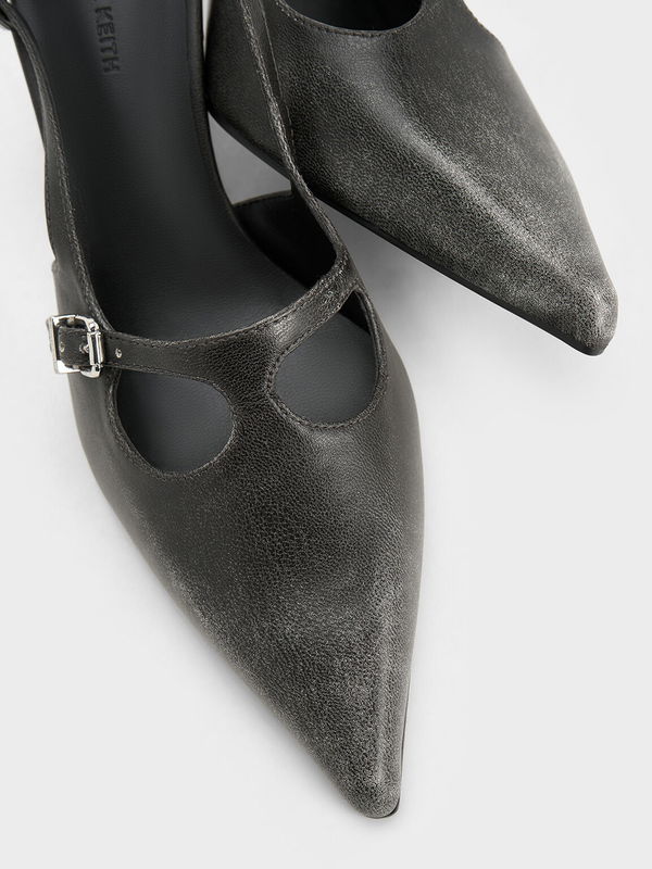 CHARLES & KEITH T-Bar Pointed-Toe Slingback Pumps | endource