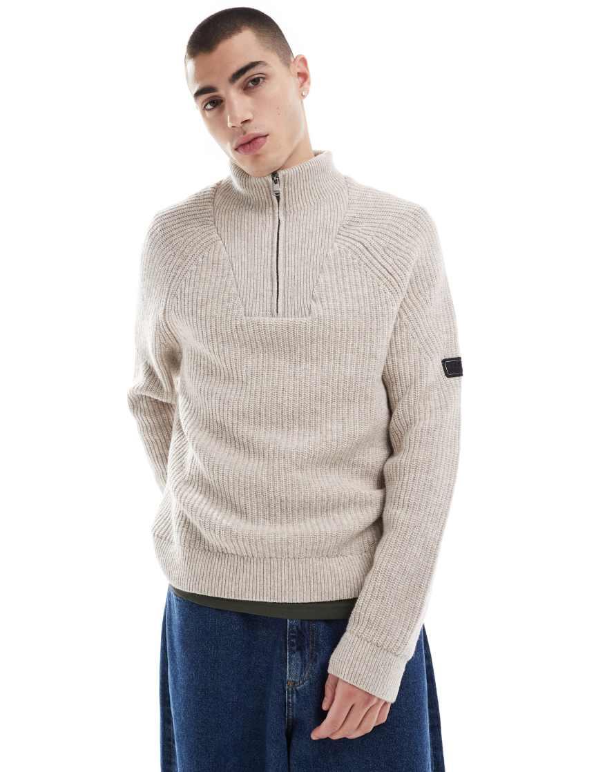 BARBOUR INTERNATIONAL Chester Funnel Knit Jumper in WHISPER WHITE ...