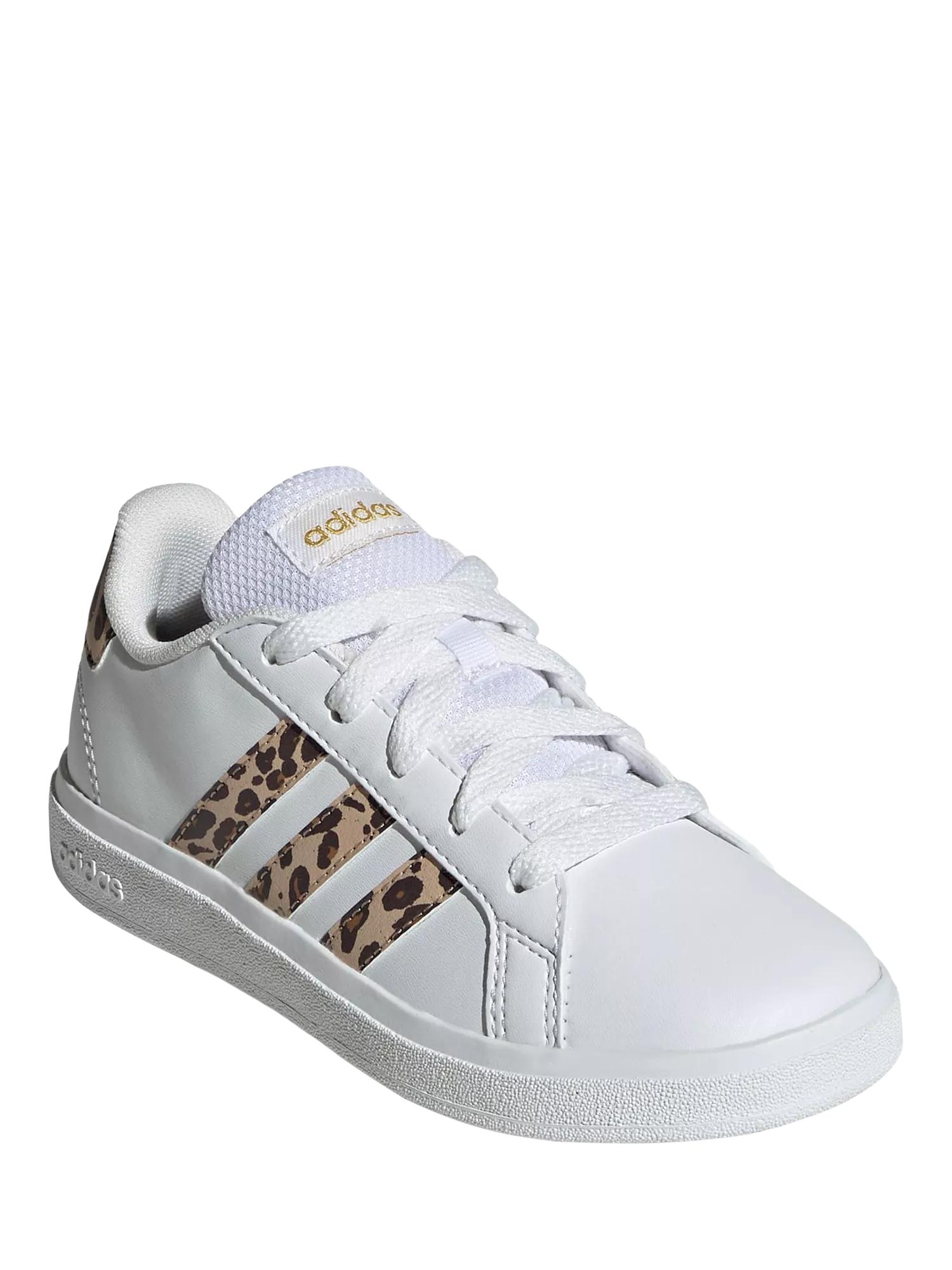 ADIDAS Addias Kids' Grand Court 2.0 Lace-Up Shoes, White/Gold | endource