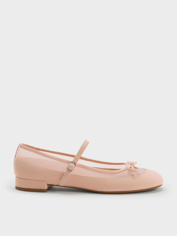 CHARLES & KEITH Mulligan Faux Suede & Mesh Mary Janes | endource