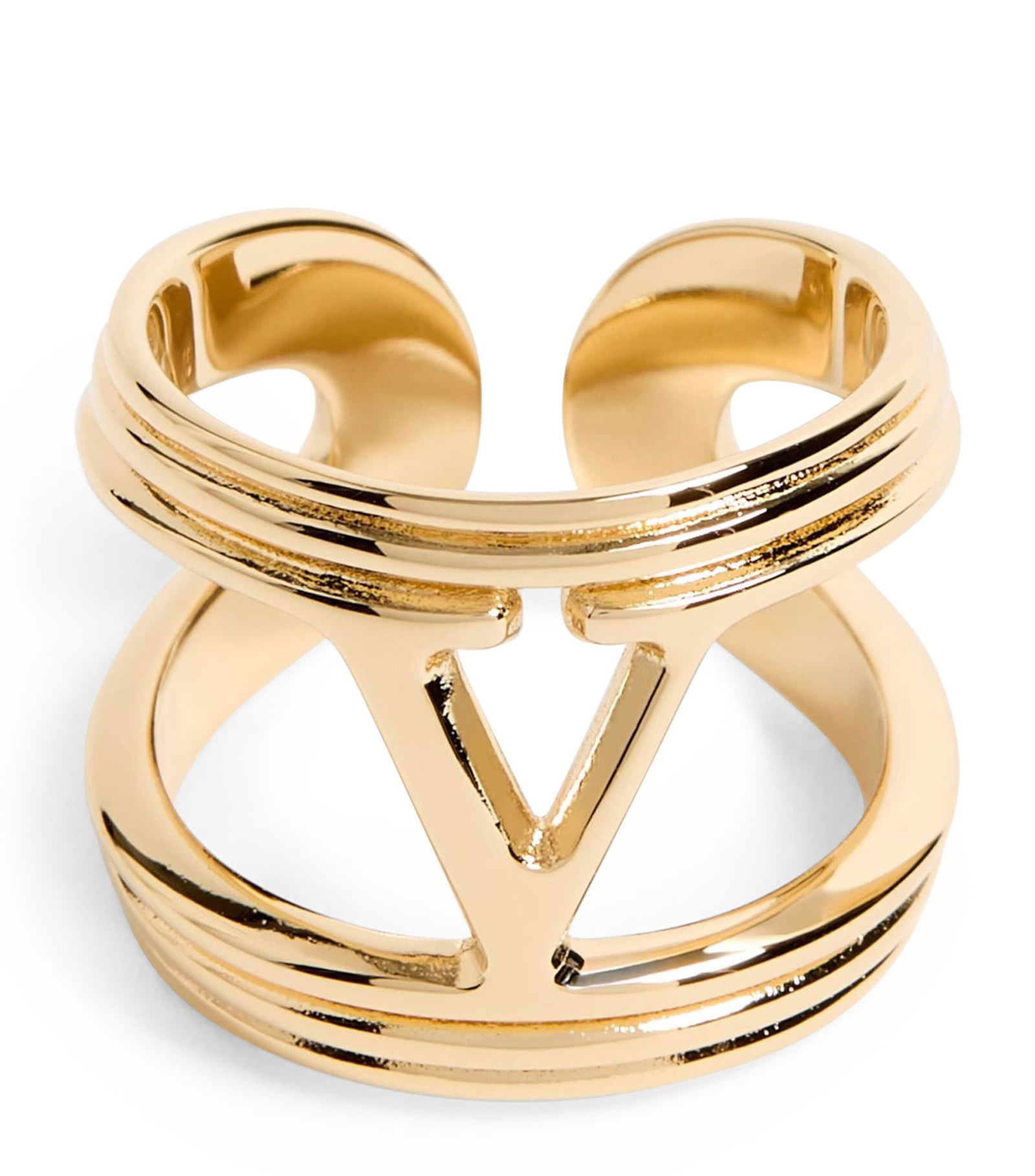 VALENTINO GARAVANI Gold-Tone VLogo Signature Ring in Gold | endource