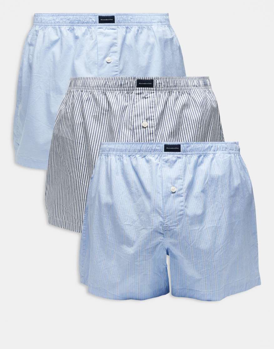 ABERCROMBIE + FITCH Abercrombie & Fitch 3 Pack Logo Waistband Woven ...