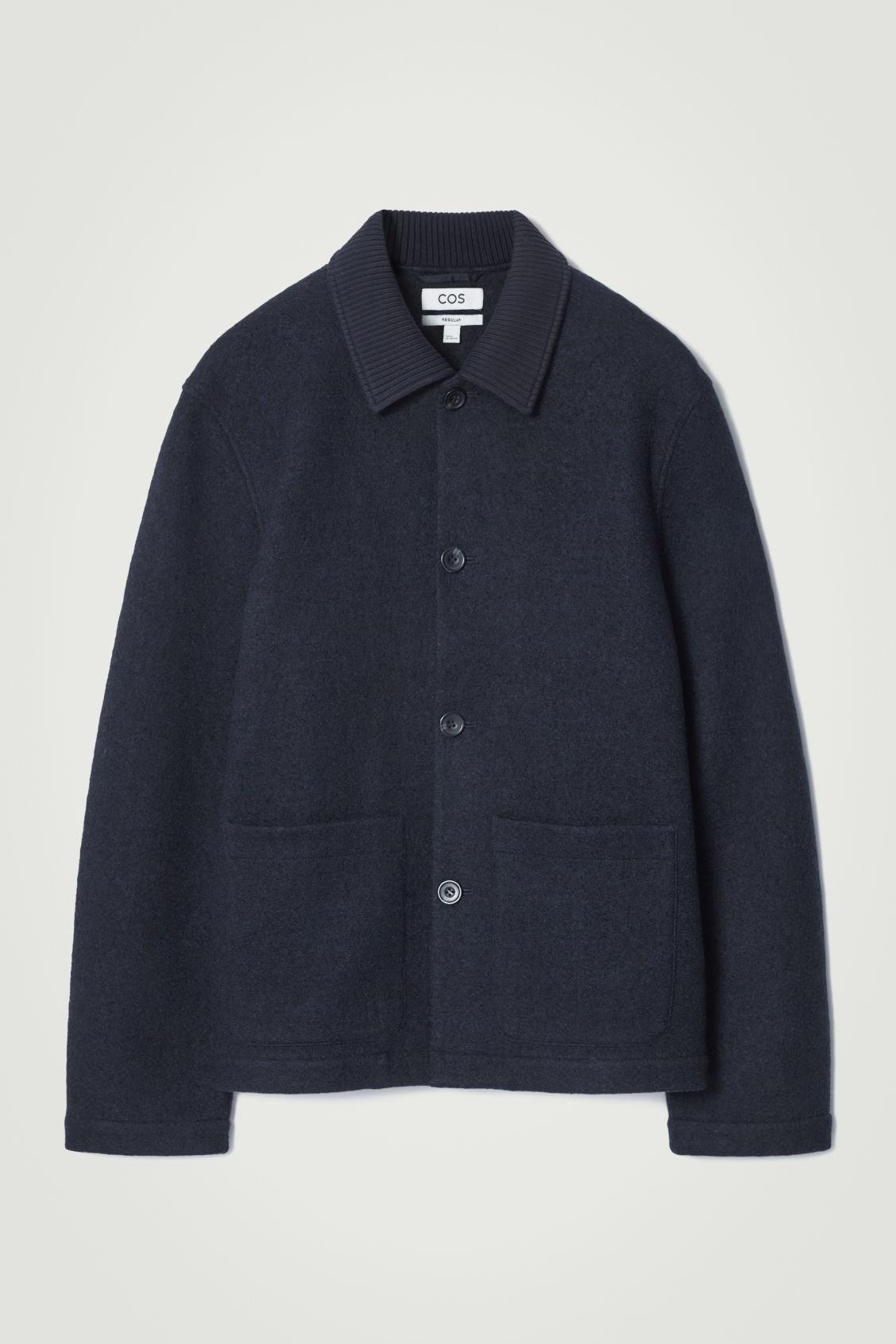 COS Boiled-Wool Chore Jacket in NAVY | endource