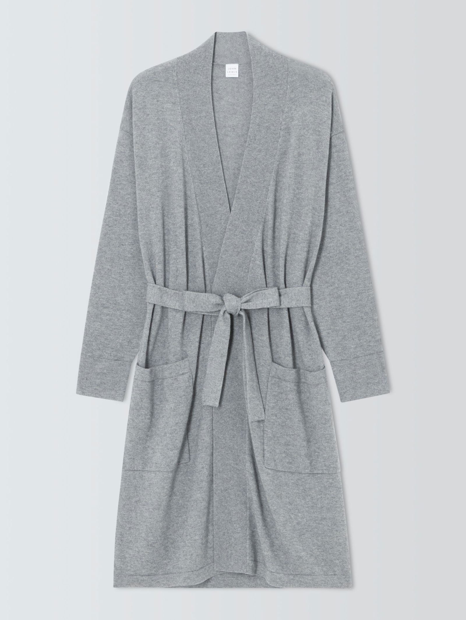 JOHN LEWIS Cotton Cashmere Dressing Gown in Grey | endource