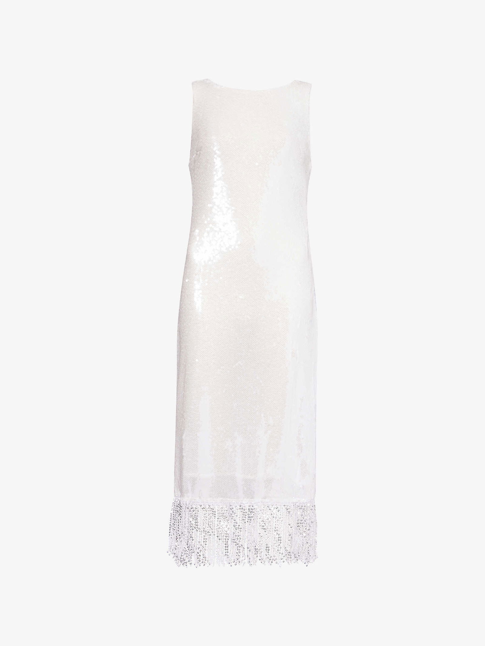 REFORMATION Cherra Fringed Sequin Midi Dress | endource