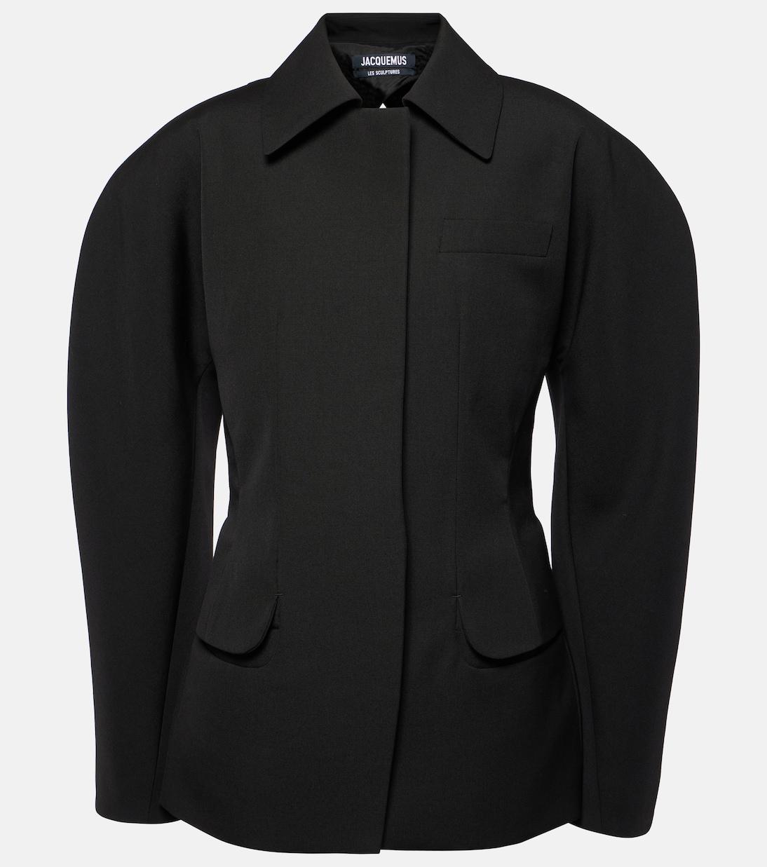 JACQUEMUS La Veste Castagna Virgin Wool Jacket in Black | Endource