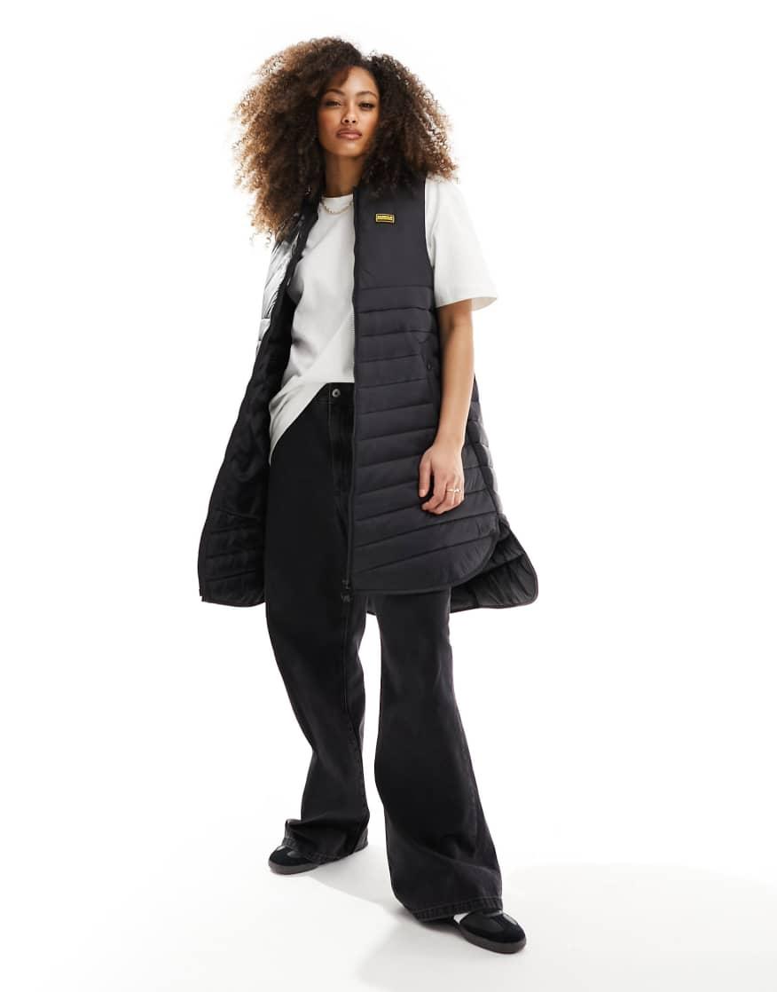 BARBOUR INTERNATIONAL Long Padded Gilet in Black | endource