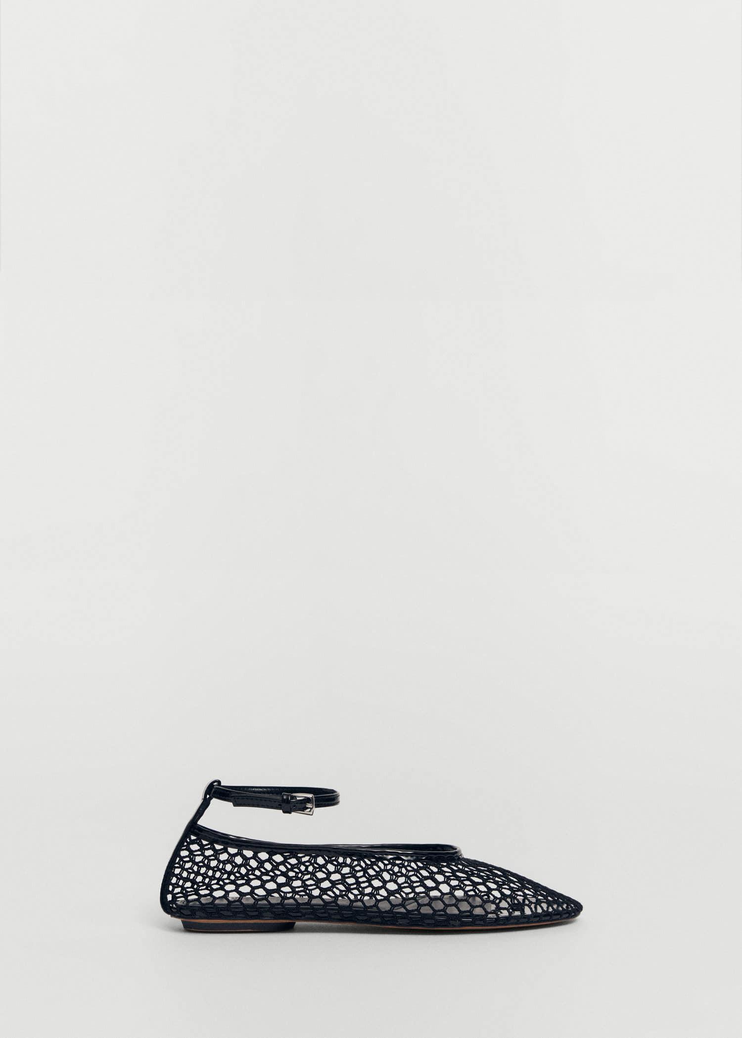 MANGO Ballerinas With Mesh Bracelet in Black | endource