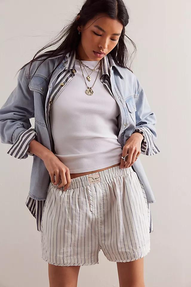 FREE PEOPLE We The Free - Day To Day Striped Boxers in Pale Yellow ...