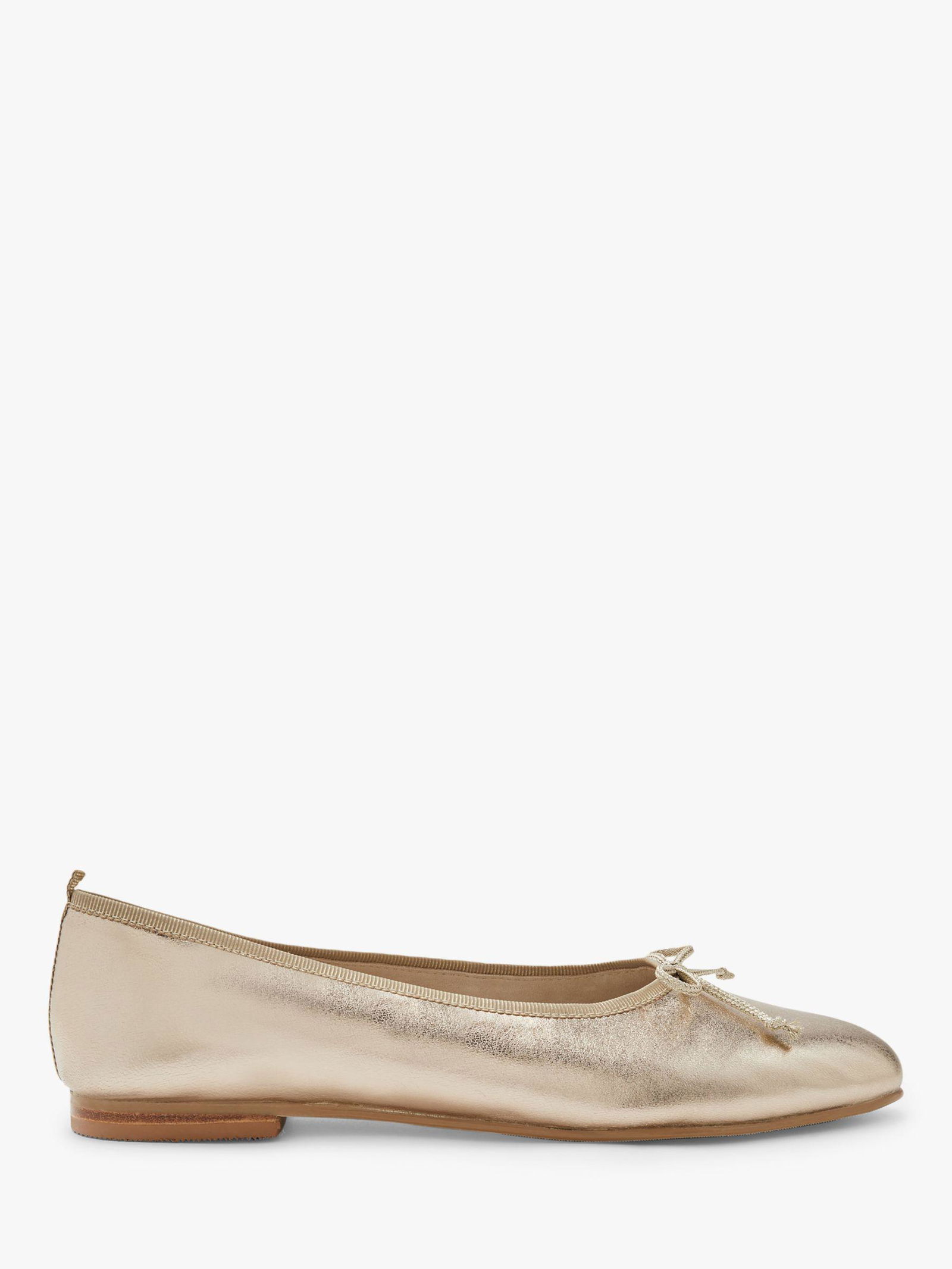 BODEN High Cut Ballerina Pumps in Gold Metallic | endource