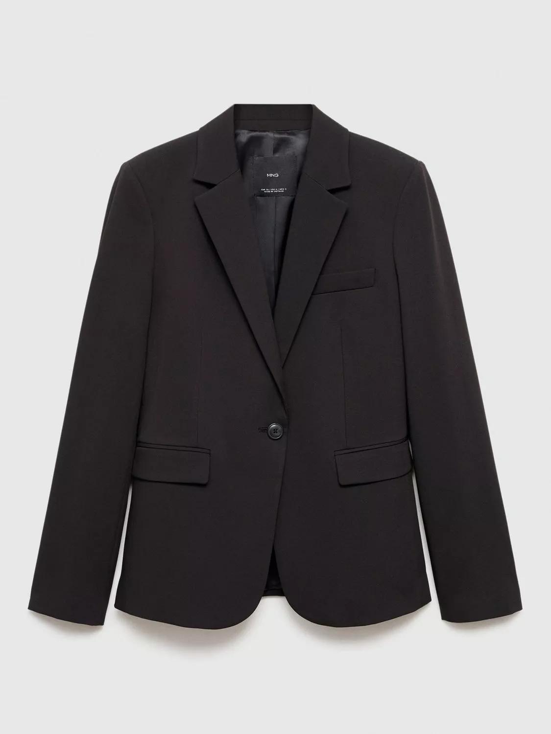 MANGO Boreal Fitted Suit Jacket in Black | endource