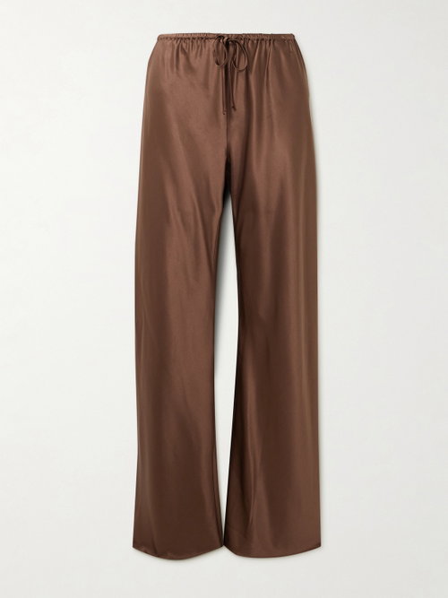 VERONICA BEARD Billie Silk-blend Satin Straight-leg Pants | endource