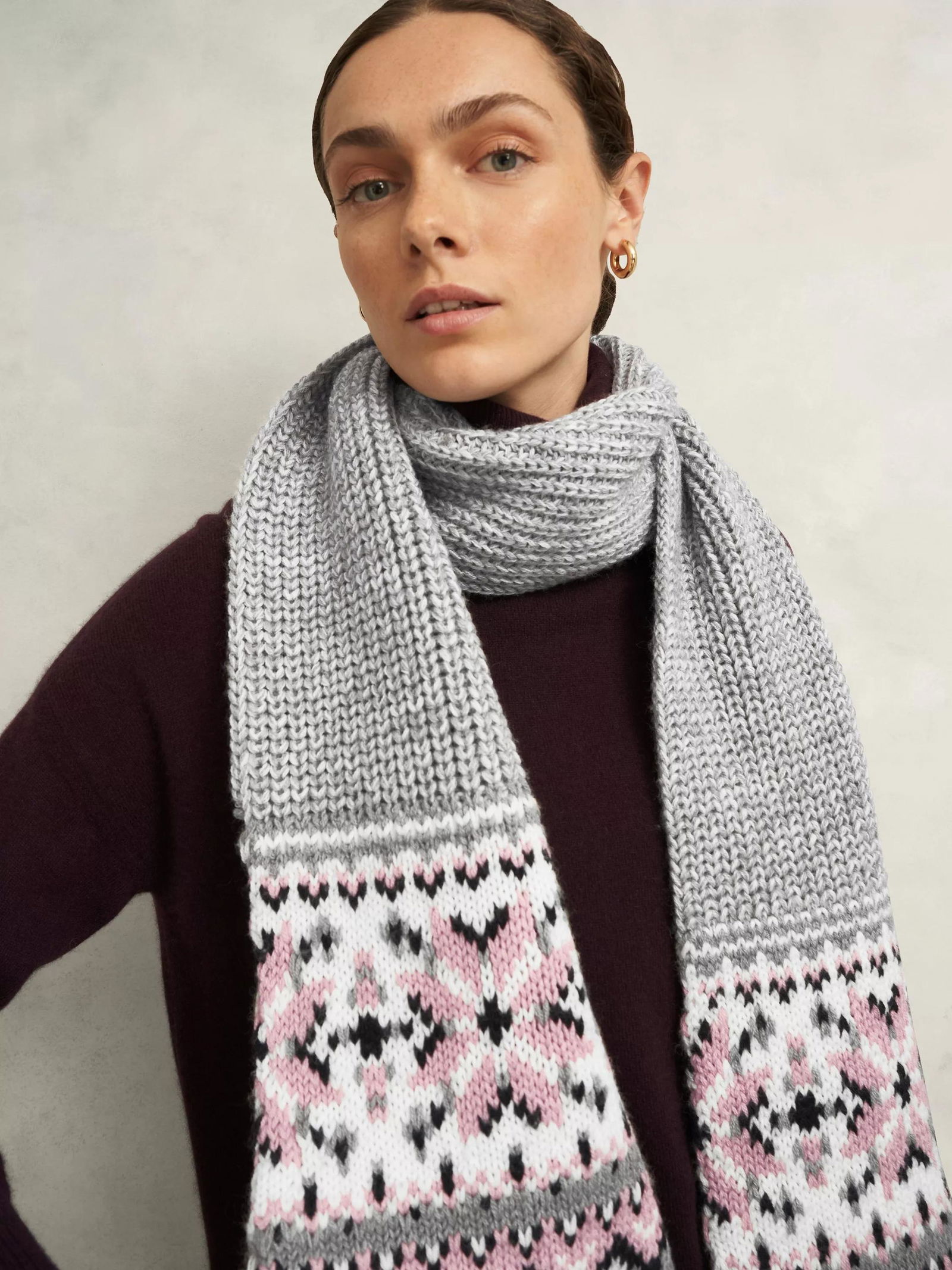 HOBBS Deanna Fair Isle Wool Blend Scarf | endource