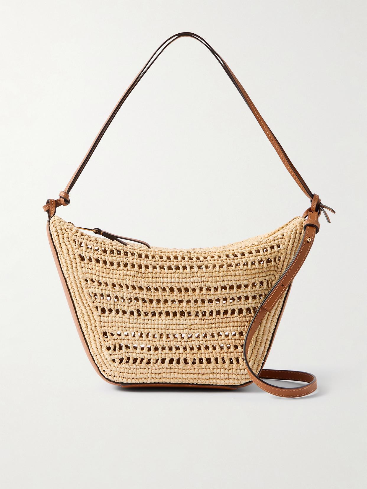 LOEWE Loewe x Paula's Ibiza - Hammock Mini Leather-Trimmed Raffia ...