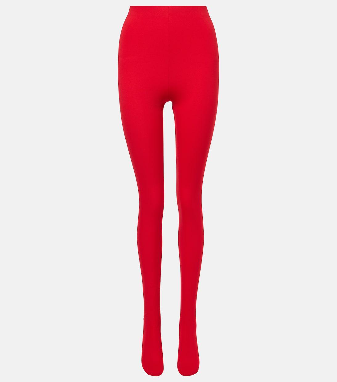 WARDROBE.NYC High-Rise Tights in Red | endource