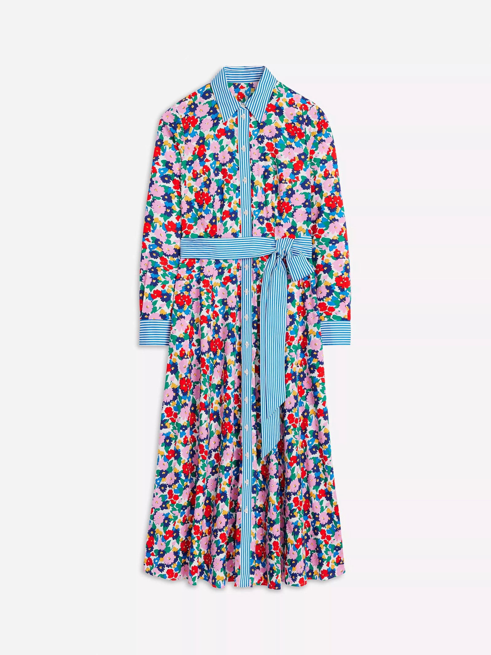 BODEN Amy Floral Shirt Midi Dress in Multi | endource
