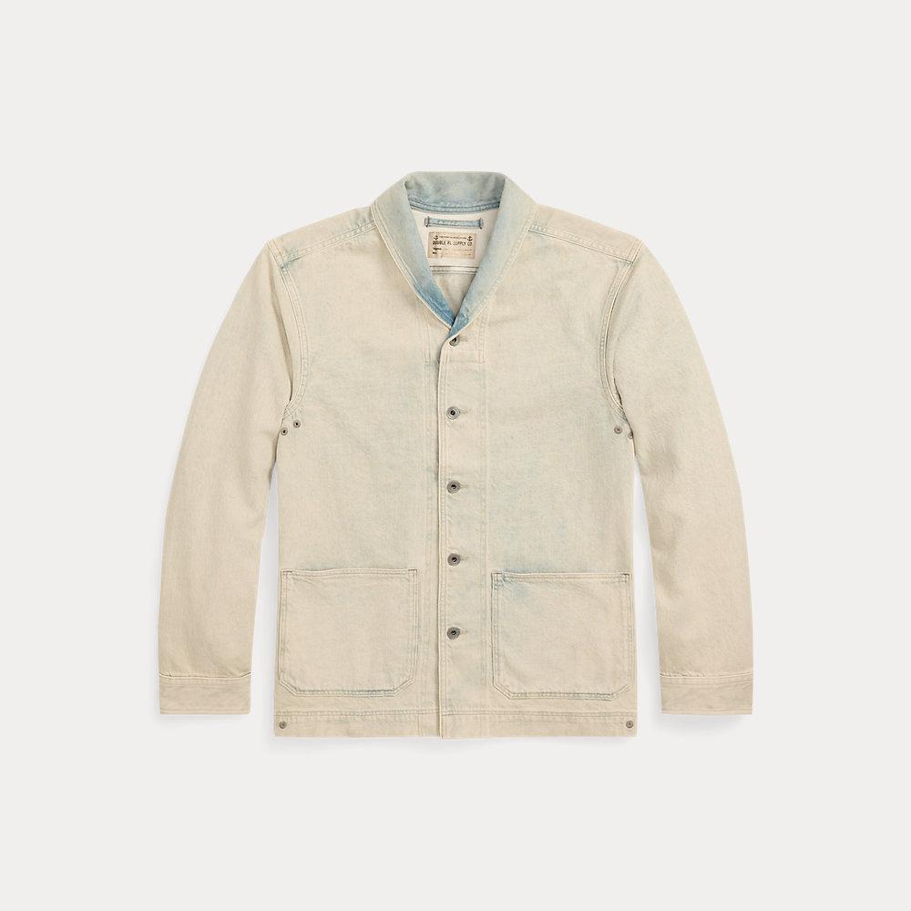 RALPH LAUREN RRL Washed Selvedge Denim Overshirt in Blue | endource
