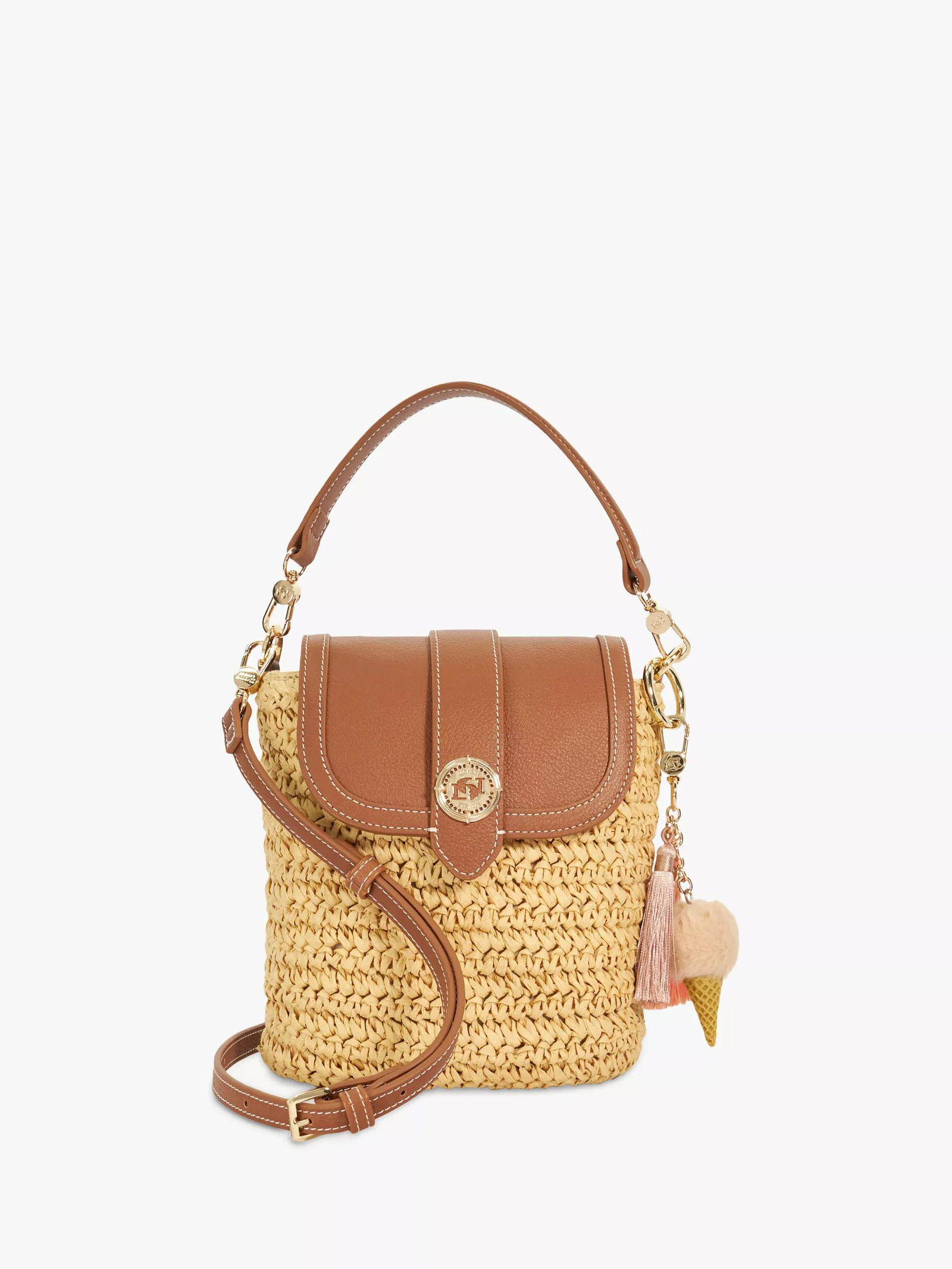 DUNE Dimple Raffia Crossbody Bag in Natural Natural | endource