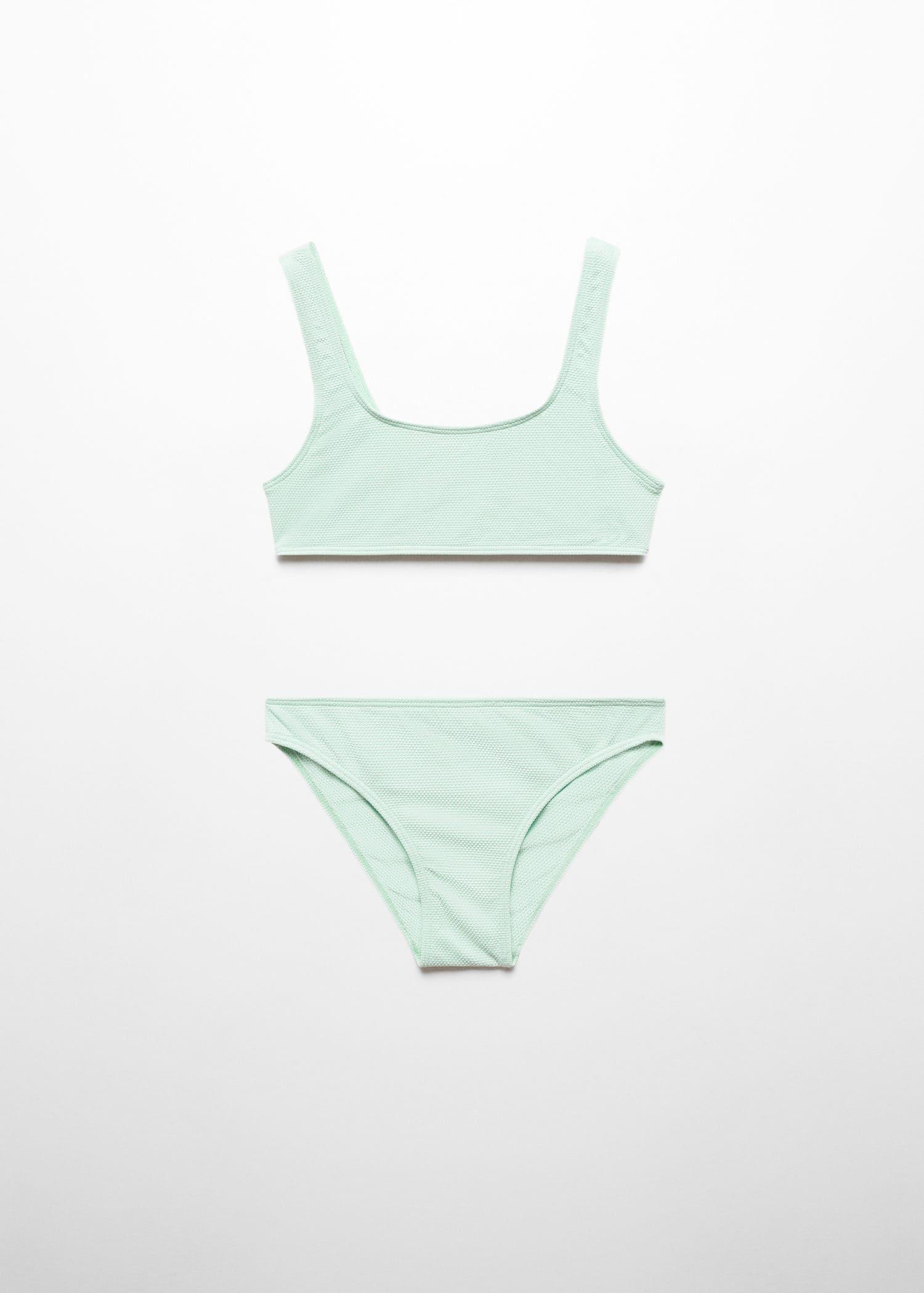 MANGO Textured Bikini in Mint Green | Endource