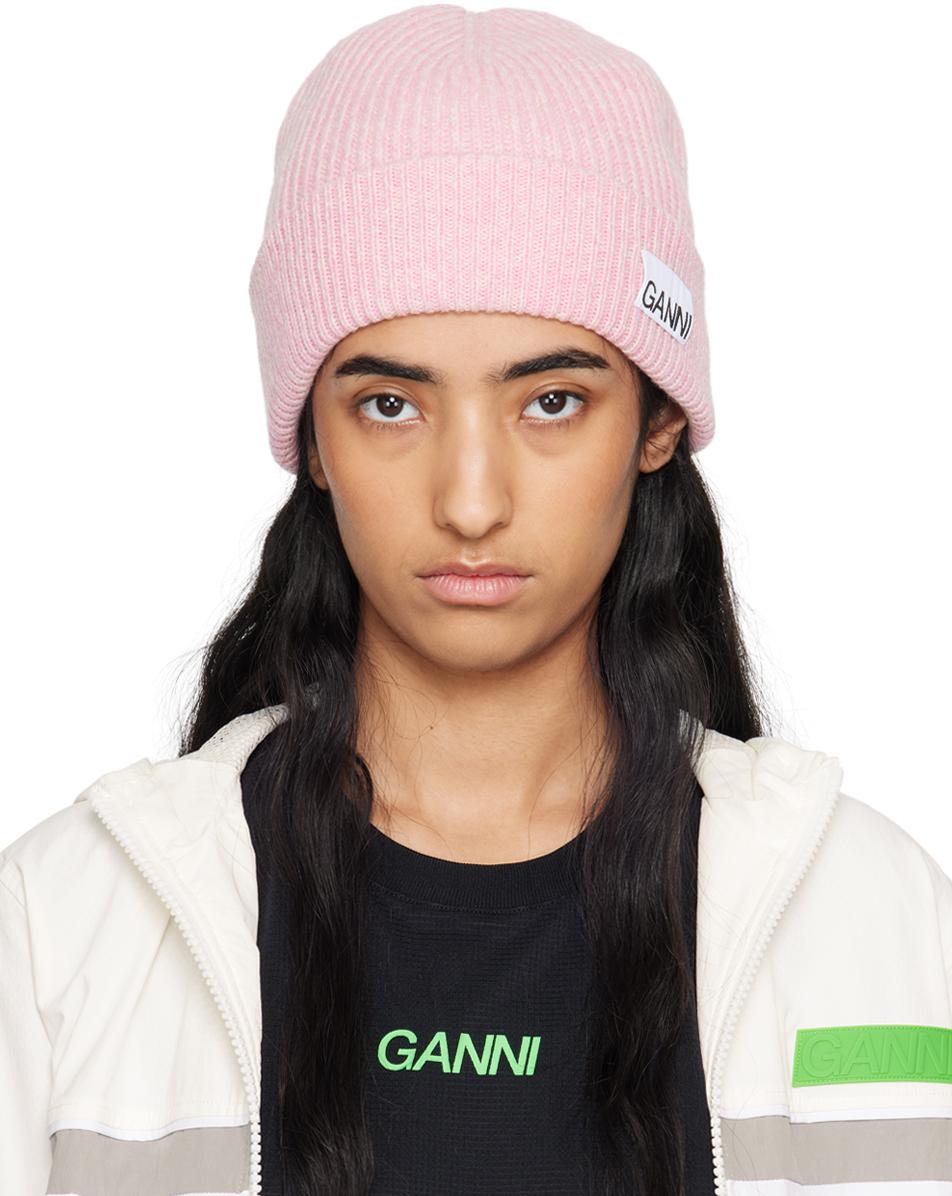 GANNI Fitted Wool Rib Knit Beanie | Endource