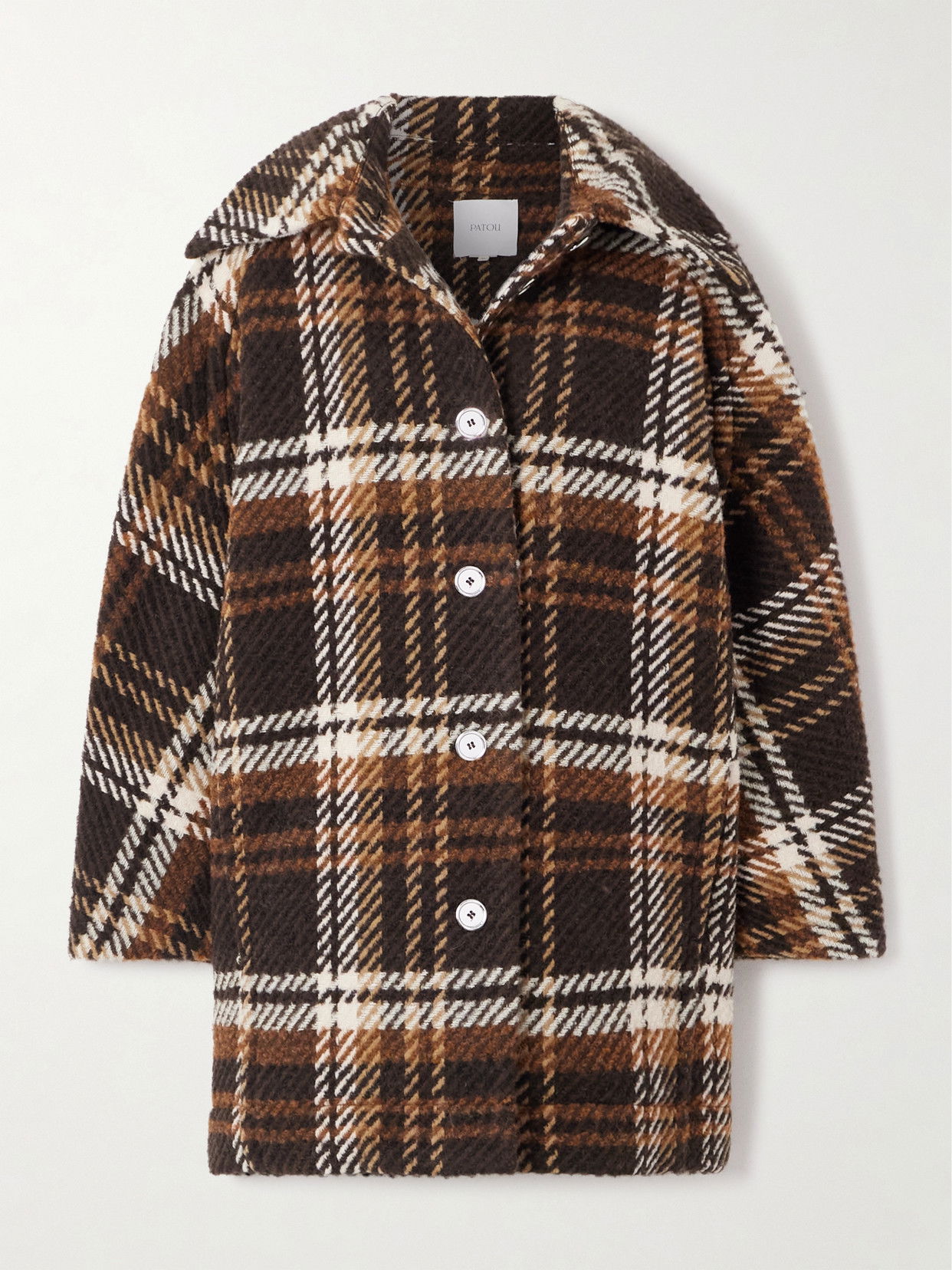 PATOU Checked Wool-Blend Coat | endource