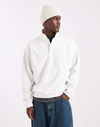 Tommy Jeans Flag Logo Button Up Polar Fleece In White | endource