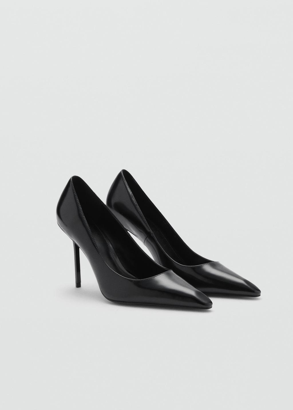 MANGO Heel Leather Shoes in Black | endource