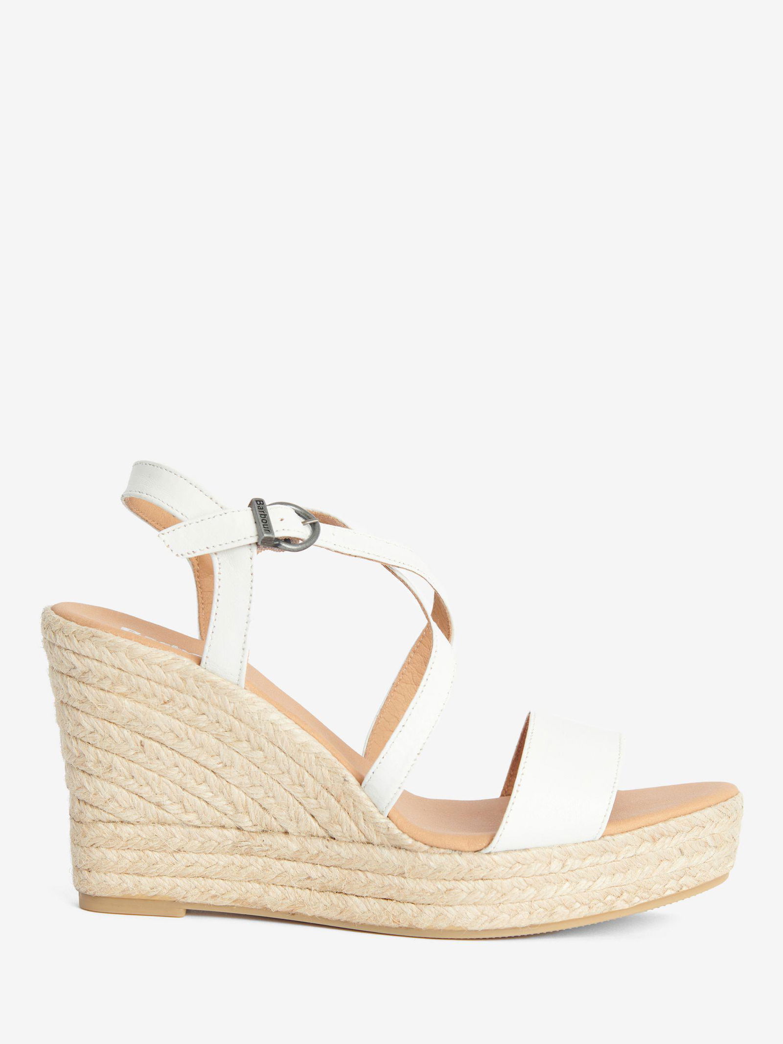 BARBOUR Lucia Wedge Heel Espadrilles in White | endource