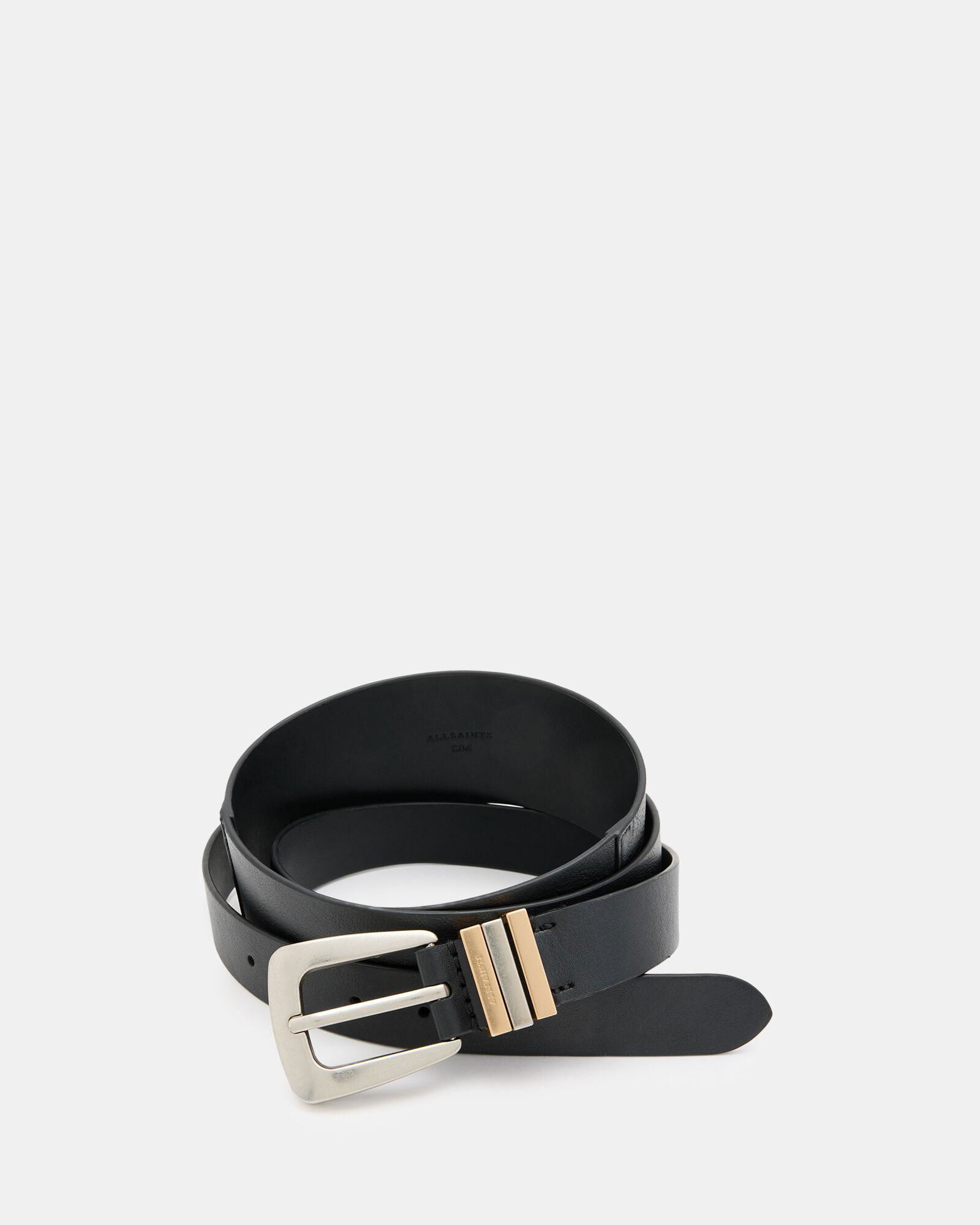 ALLSAINTS Lucie Wrap Around Alcor Belt in BLACK/ANTQ NICKEL | endource