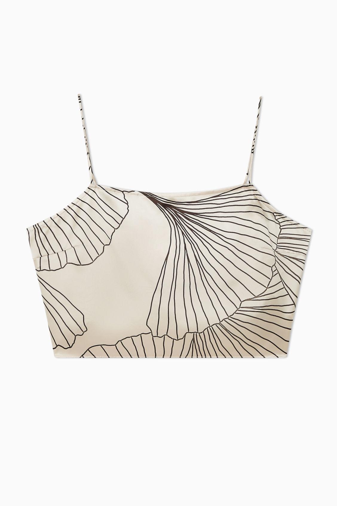 COS Floral-Print Silk Cropped Cami Top | endource