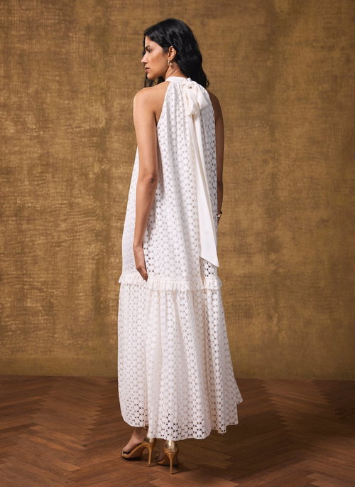 MINT VELVET White Lace Disc Maxi Dress | endource