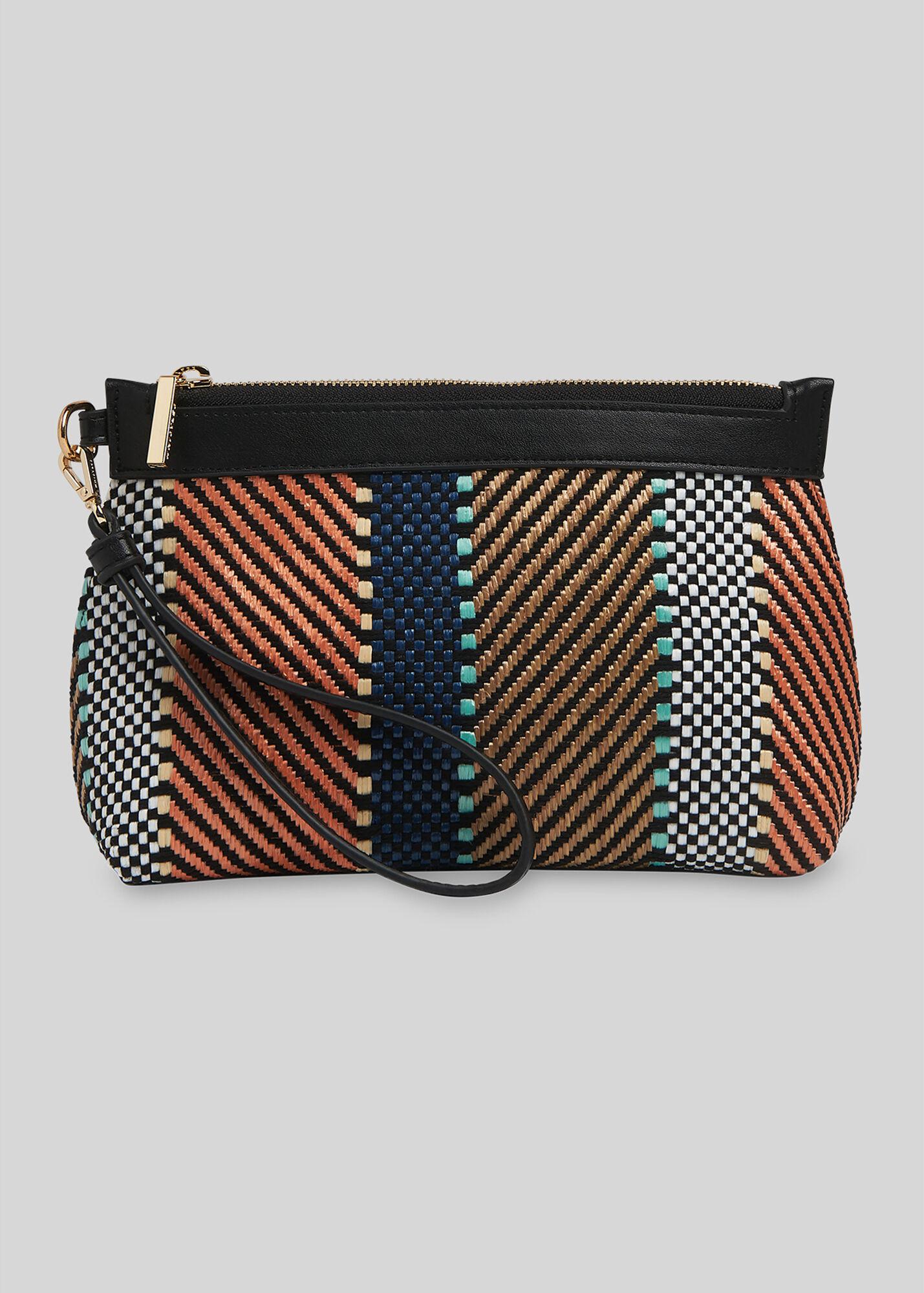 WHISTLES Francis Woven Pouch in Black/Multi | endource
