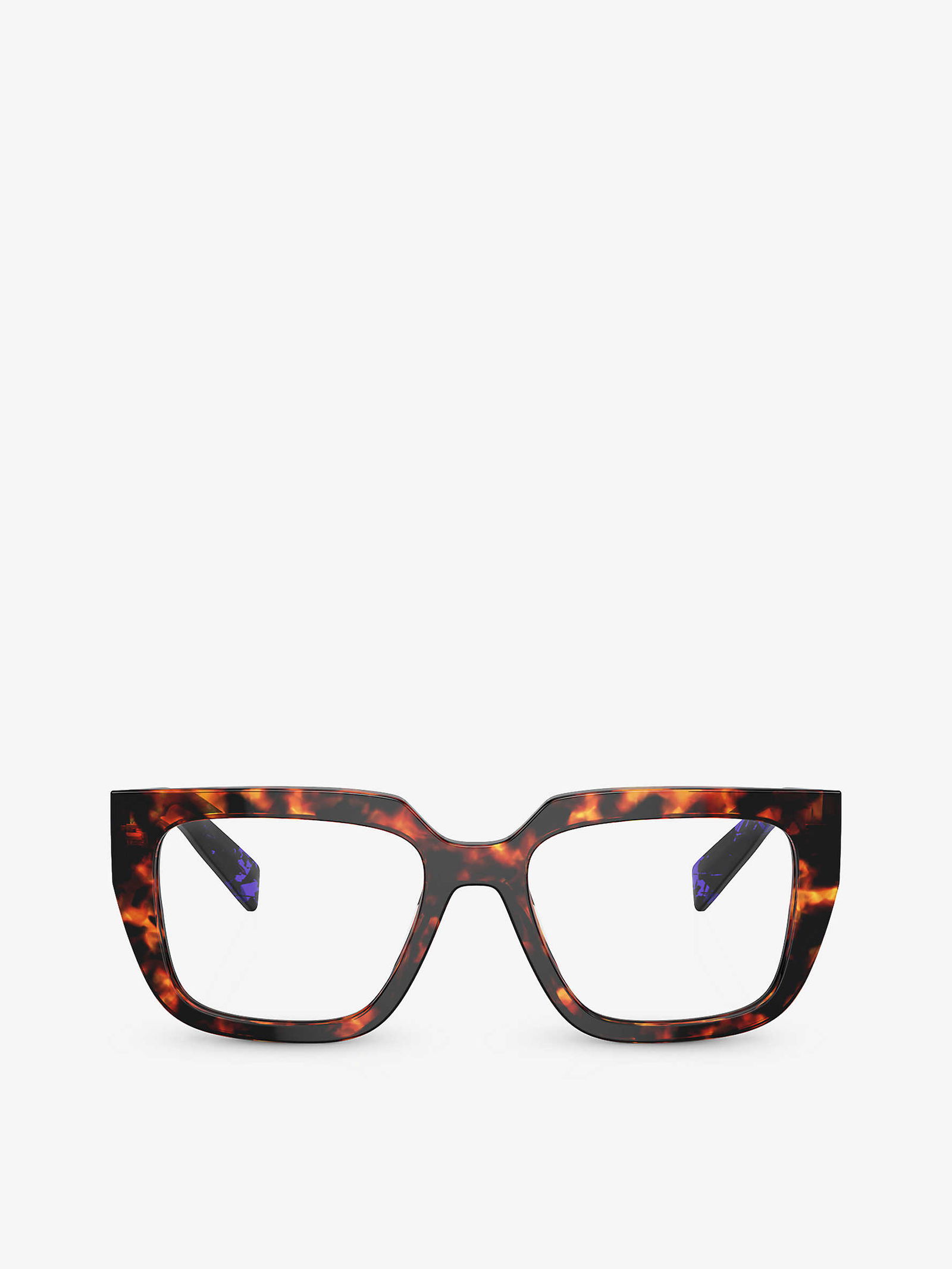 PRADA PR A03V Square-Frame Tortoiseshell Acetate Eyeglasses in BROWN ...