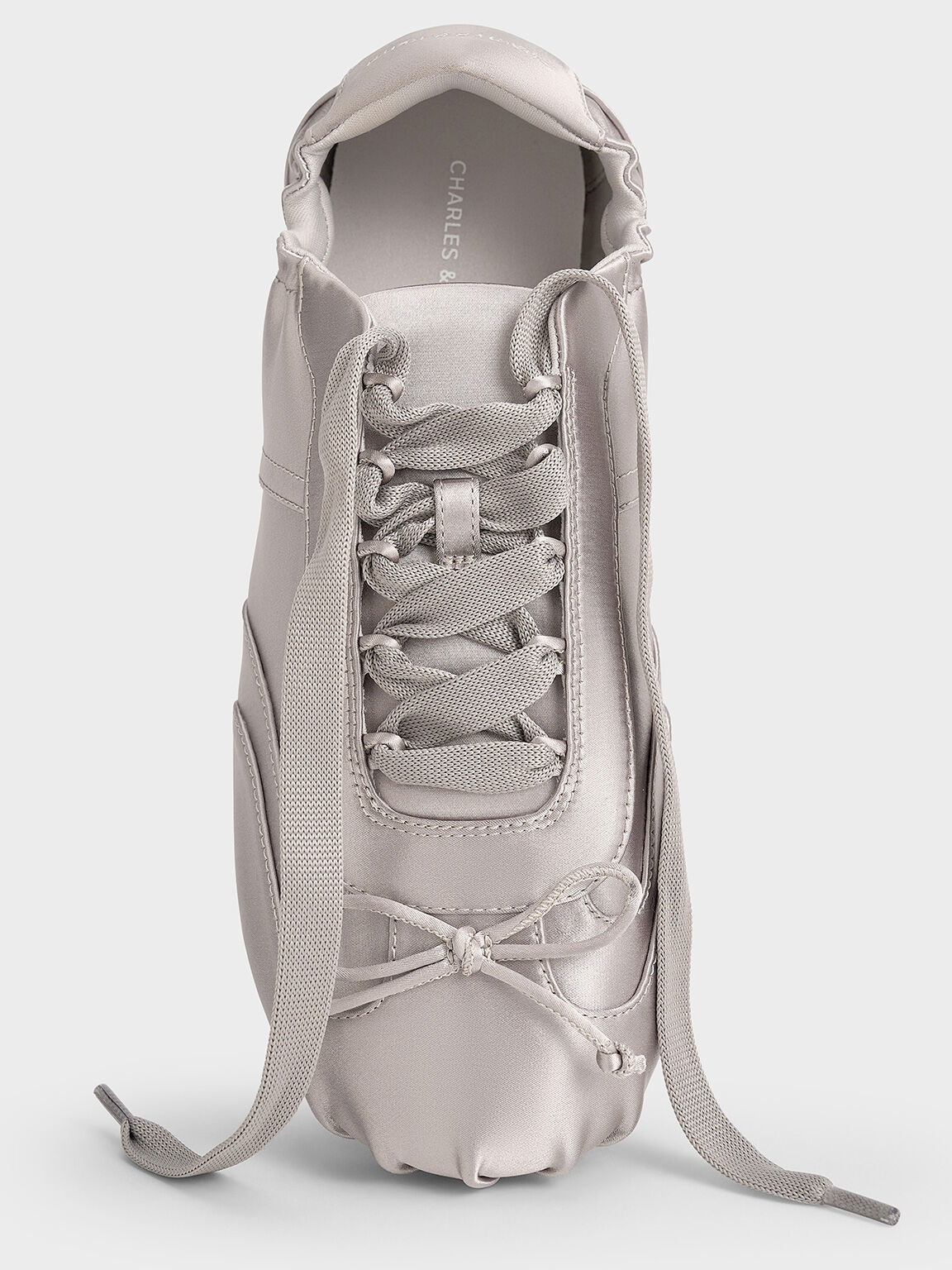 CHARLES & KEITH Cece Satin Ruched Bow Sneakers | endource