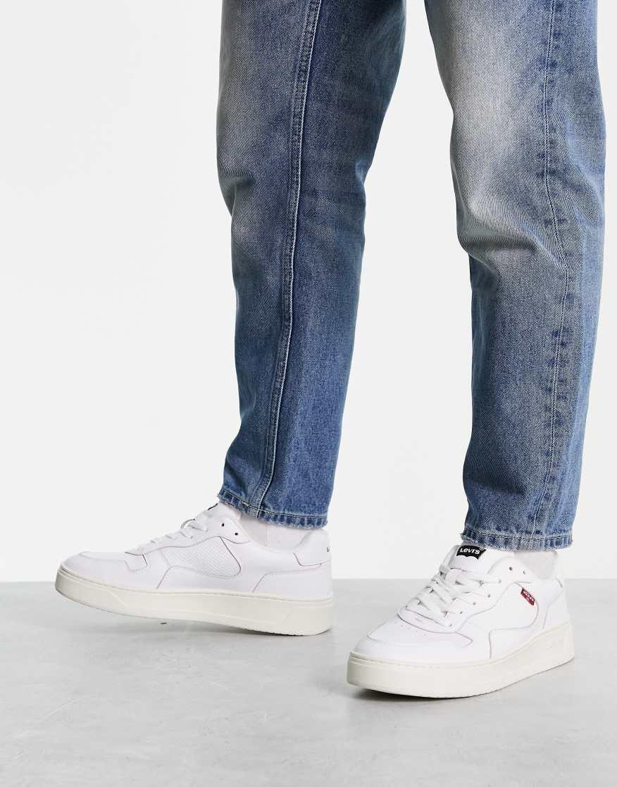 LEVI'S Glide Leather Trainer in REGULAR WHITE | endource