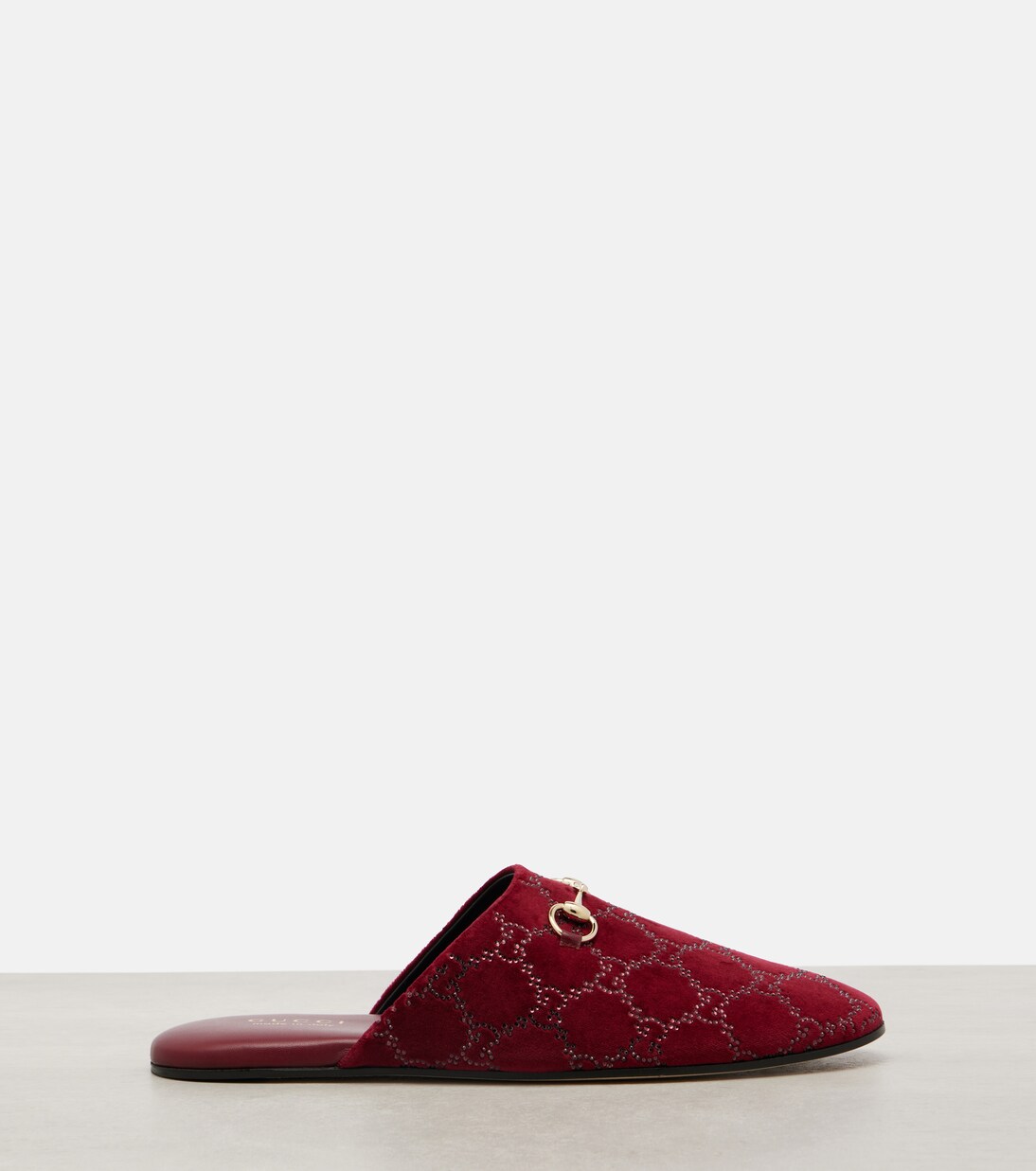 GUCCI Lucy GG Crystal Velvet Mules | endource